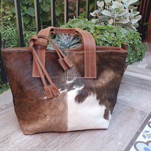 Cowhide Purse Unique Piece Cow Hide Handbag. Leather Bag Sac - Etsy