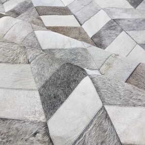 GREY CHEVRON AREA Rug Patchwork Cowhide Rug - Etsy