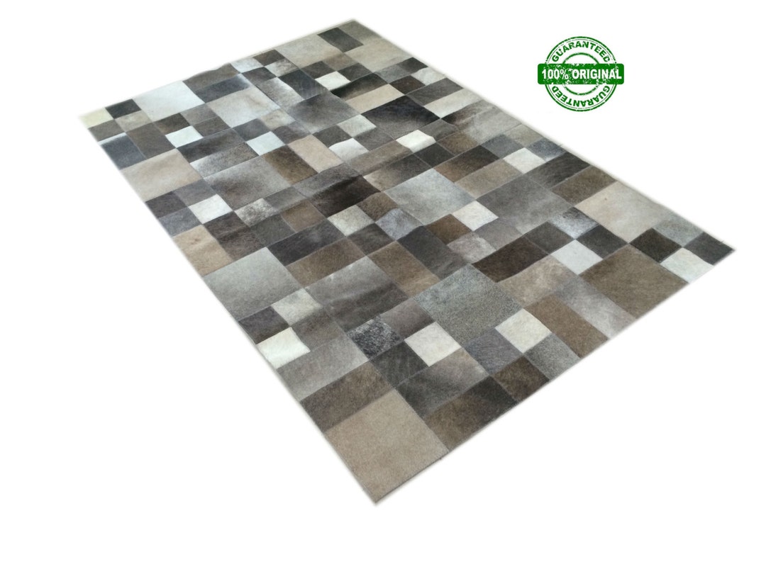 Cowhide Patchwork Rug GRAY GRAY 4 Ft X 6 Ft! A344. - Etsy