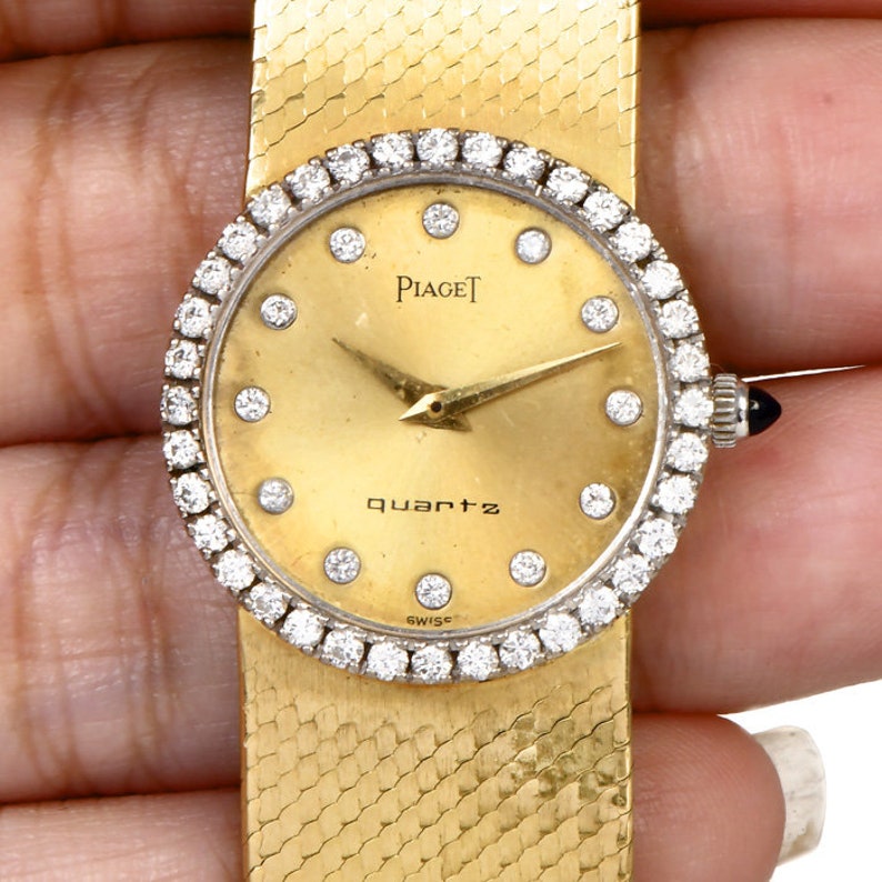 Piaget Vintage Diamond 18K Yellow Gold Quartz Ladies Watch - Etsy