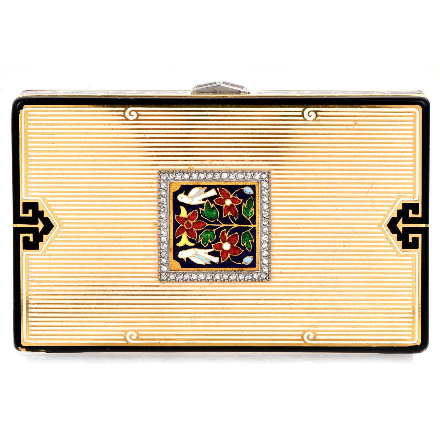 Cartier Vintage Diamond 18k Gold Enamel Compact Box Vanity - Etsy