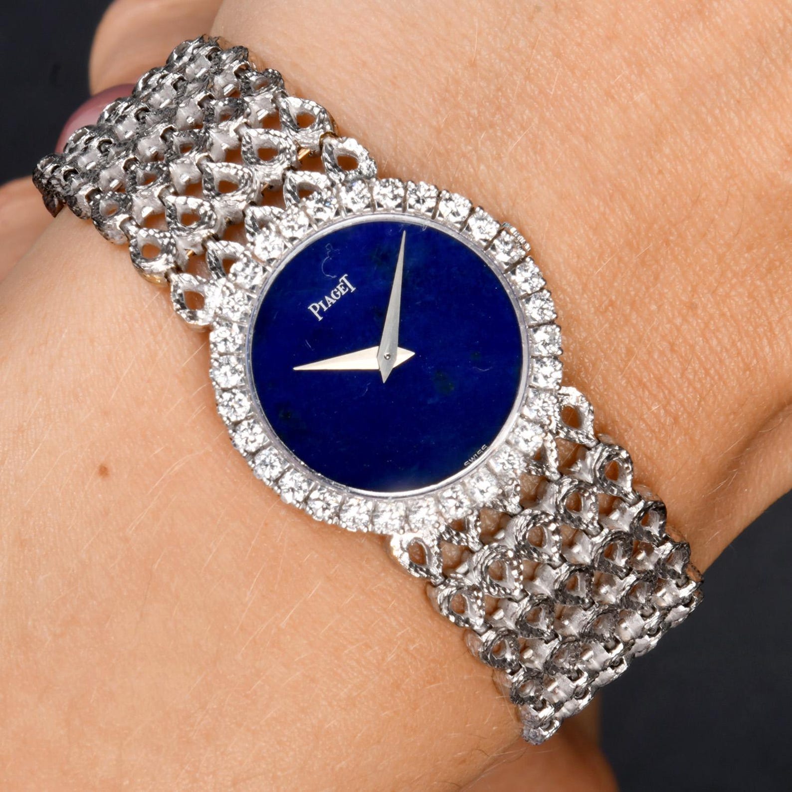 PIAGET Lapis Diamond Lapis Dial 18K Gold Ladies Watch - Etsy