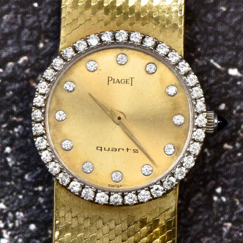 Piaget Vintage Diamond 18K Yellow Gold Quartz Ladies Watch - Etsy