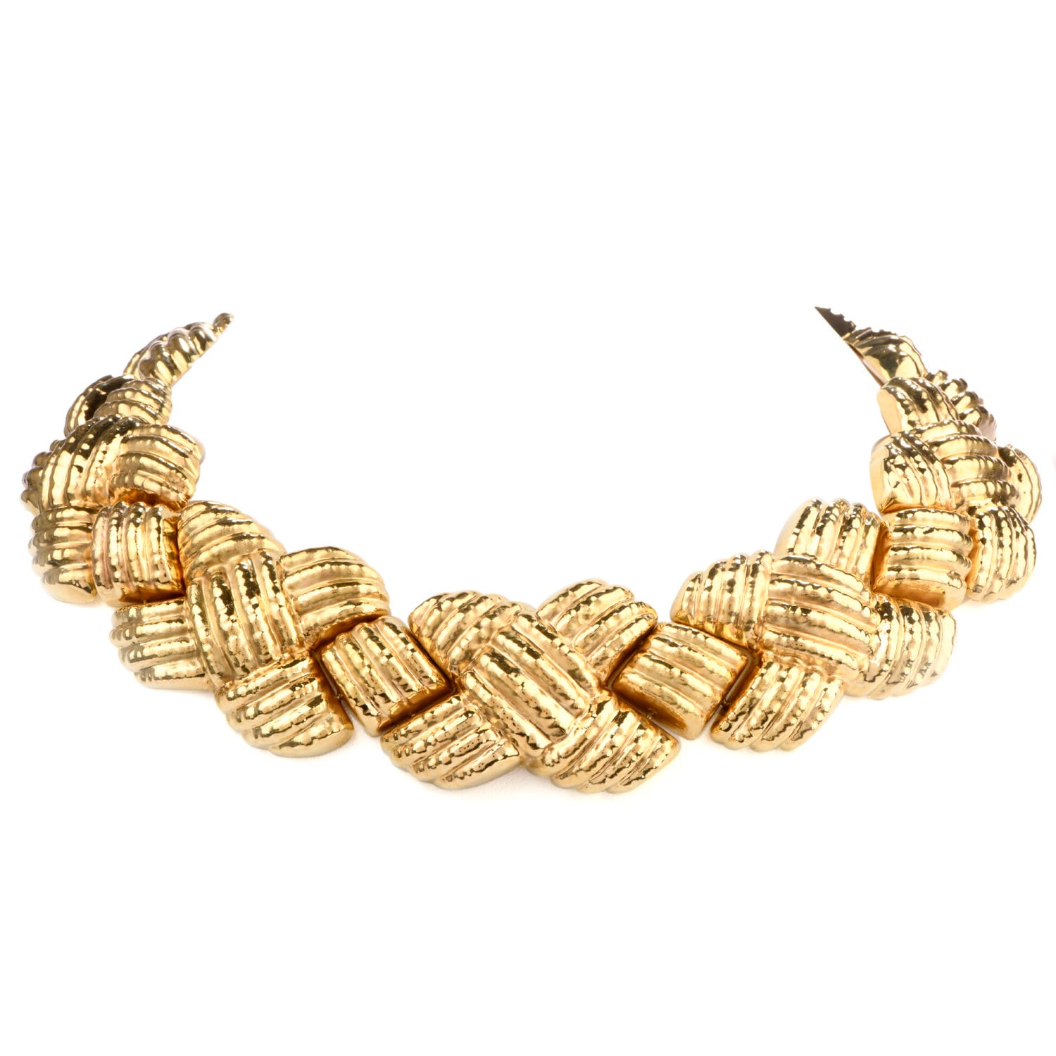Estate Nuovi Gioielli Italian Wide 18K Criss Cross Choker Necklace - Etsy