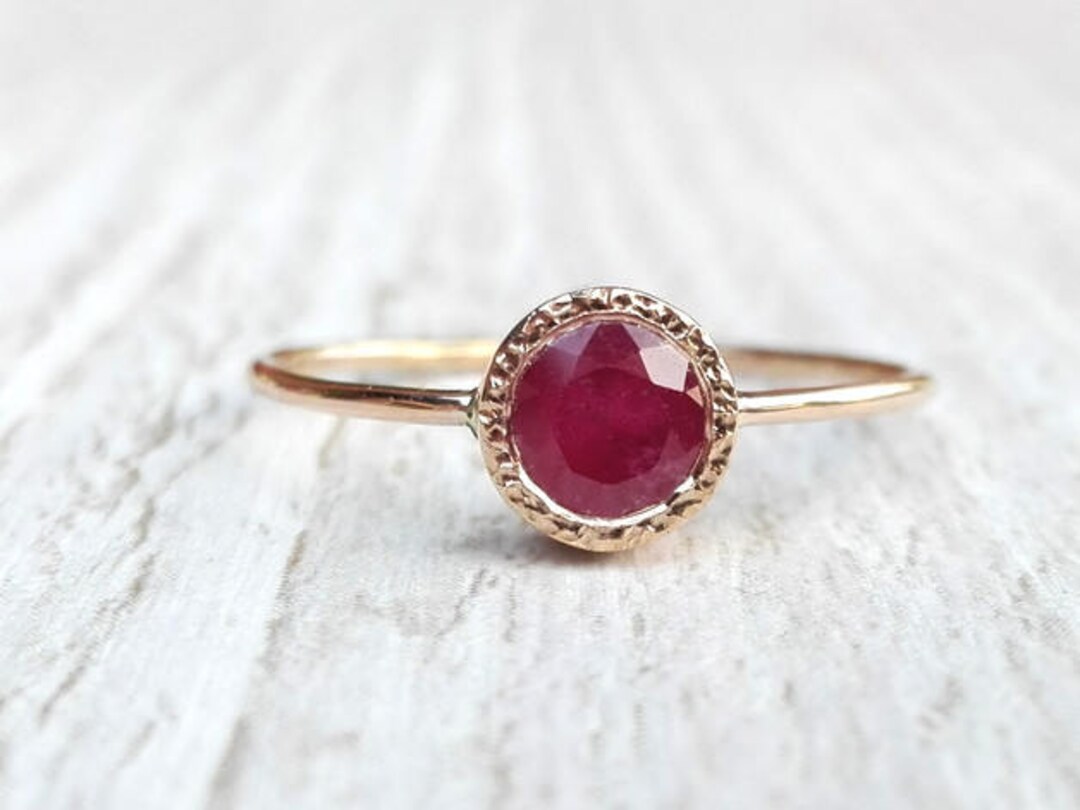 Solitaire Ruby Ring, Ruby Engagement Ring, Ruby Heart Ring, Gemstone ...