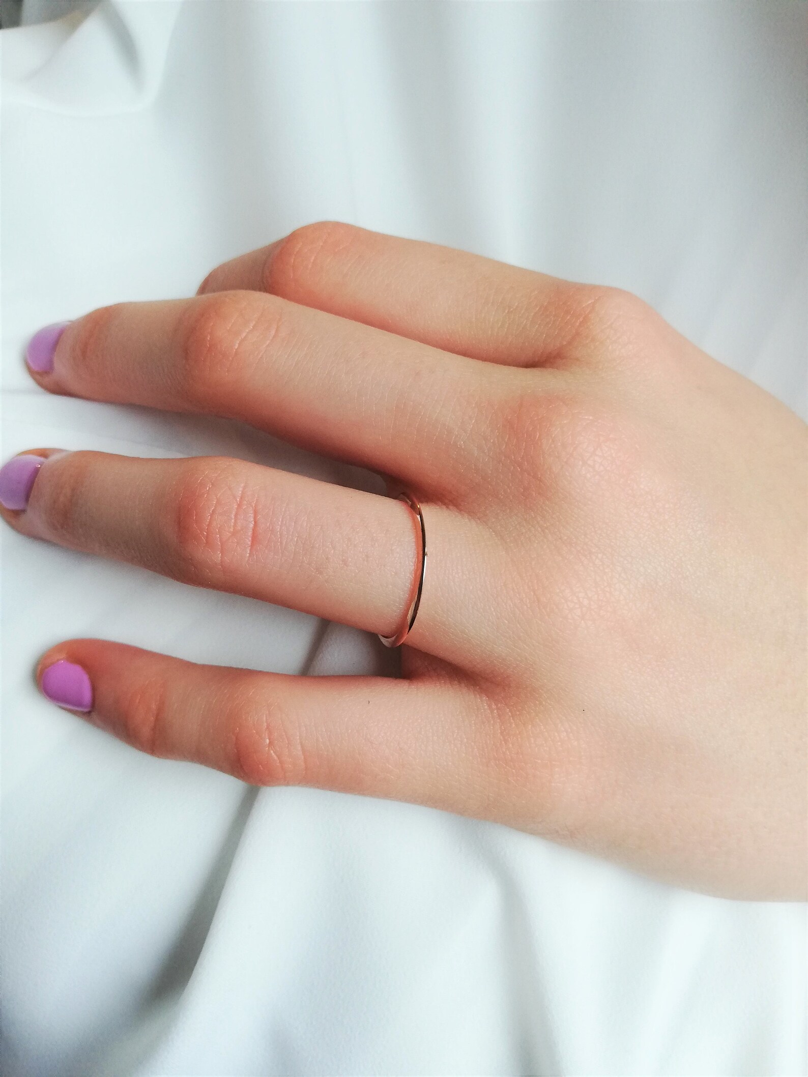 Delicate Wedding Ring For Woman Thin Gold Wedding Band For | Etsy