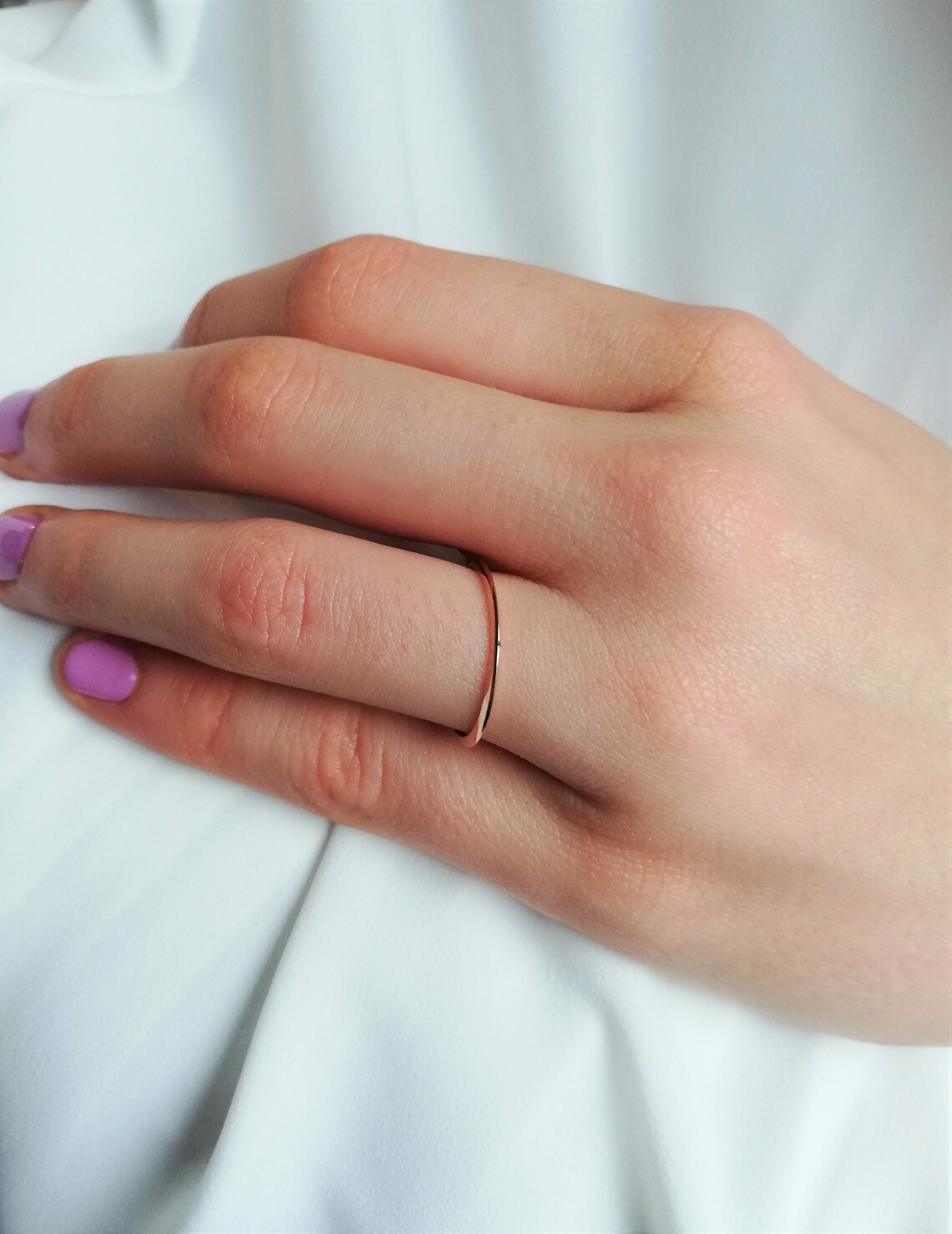 Delicate Wedding Ring For Woman Thin Gold Wedding Band For | Etsy