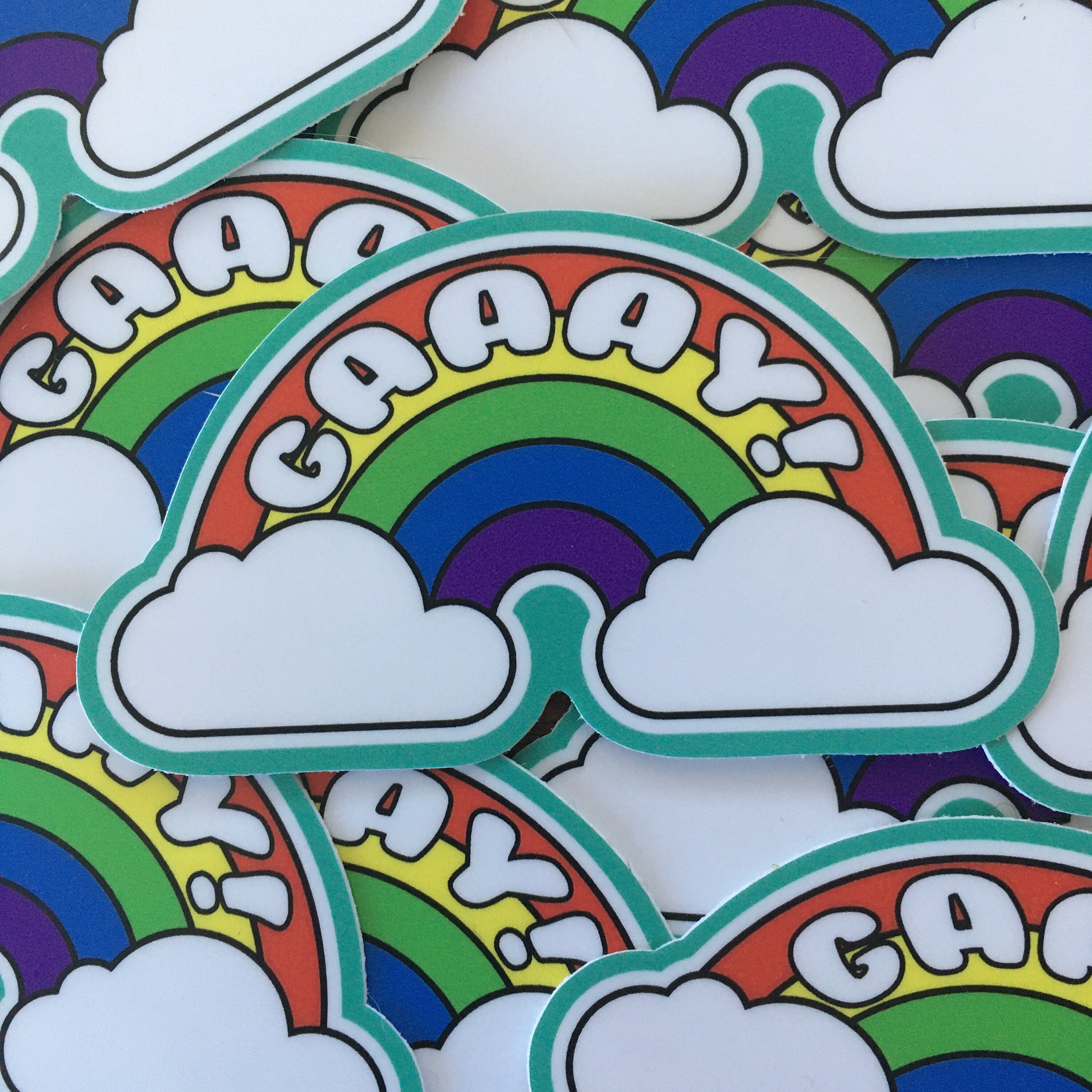 GAAAAAAY Rainbow Vinyl Weather Proof Sticker Bumper Sticker - Etsy