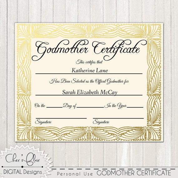 Free Godparent Certificate TUTORE ORG Master Of Documents