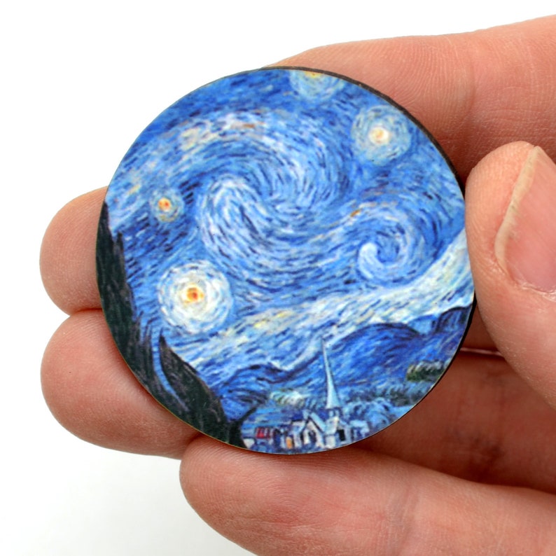 Starry Night Pin Vincent Van Gogh Pin Gift Under 20 for Art - Etsy