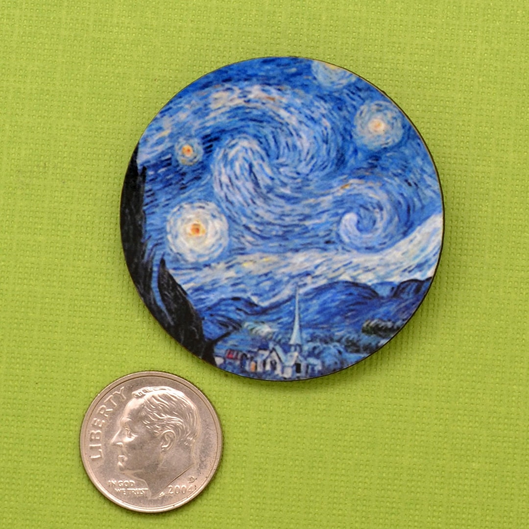 Starry Night Pin, Vincent Van Gogh Pin, Gift Under 20 for Art Lovers ...