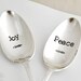 Hand Stamped Serving Spoons- JOY PEACE, Thanksgiving Serving Spoons ...