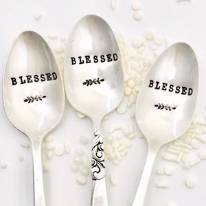 Blessed Teaspoon - Hand Stamped - Vintage Spoon - Inspiring Gift Idea ...