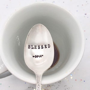 Blessed Teaspoon - Hand Stamped - Vintage Spoon - Inspiring Gift Idea ...