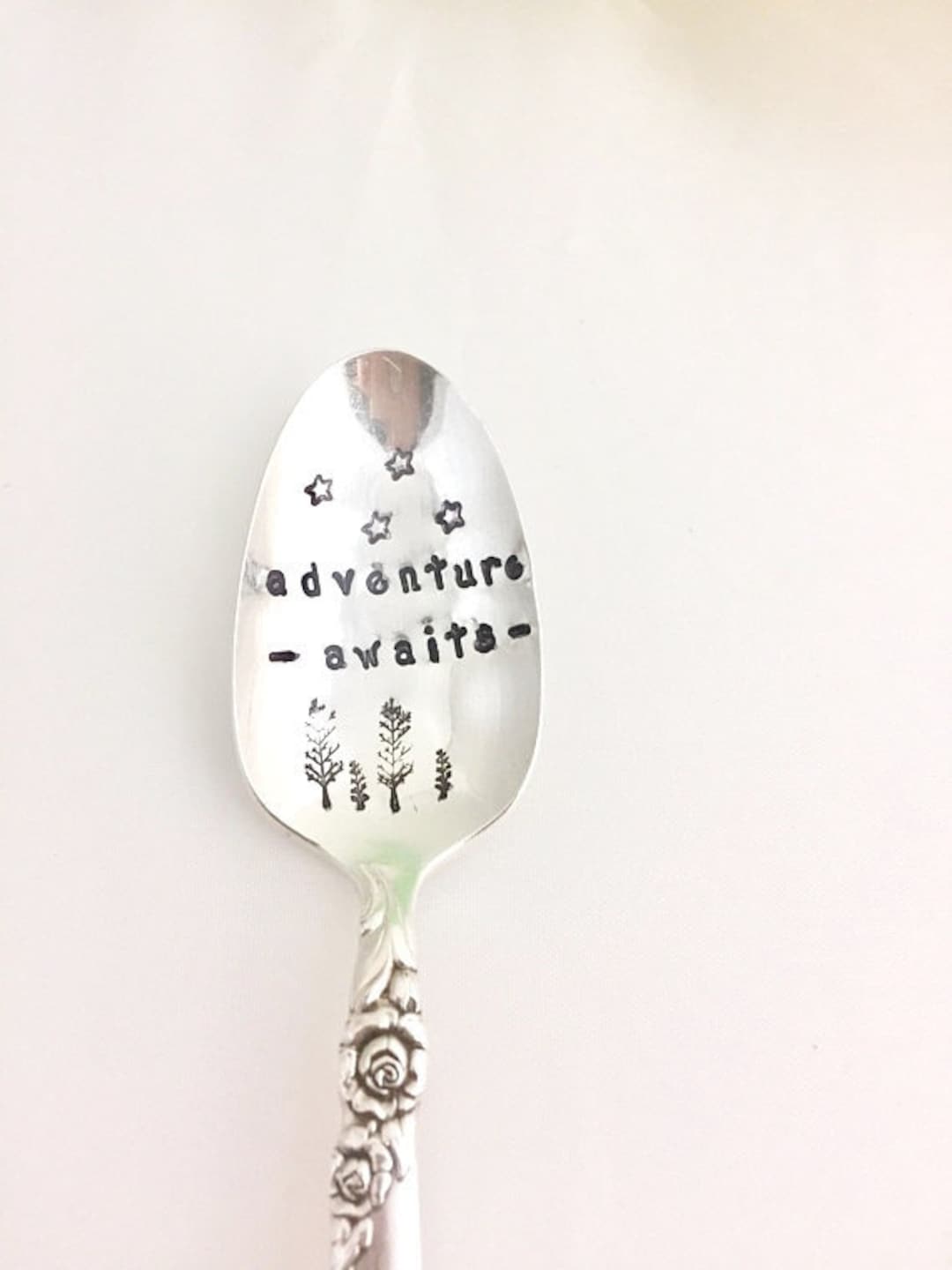Adventure Awaits, Coffee Spoon, Travel , HAND STAMPED Vintage Coffee ...