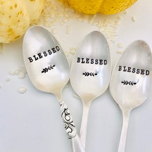 Blessed Teaspoon - Hand Stamped - Vintage Spoon - Inspiring Gift Idea ...