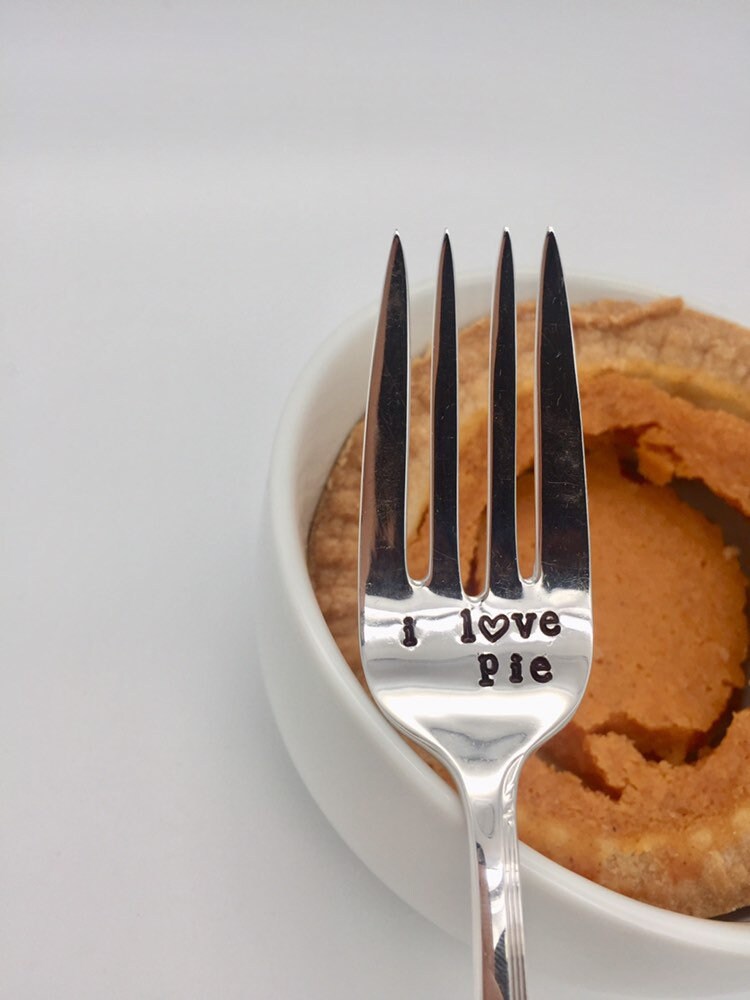 I Love Pie Hand Stamped Fork Pie Lover Gift Vintage Gift - Etsy