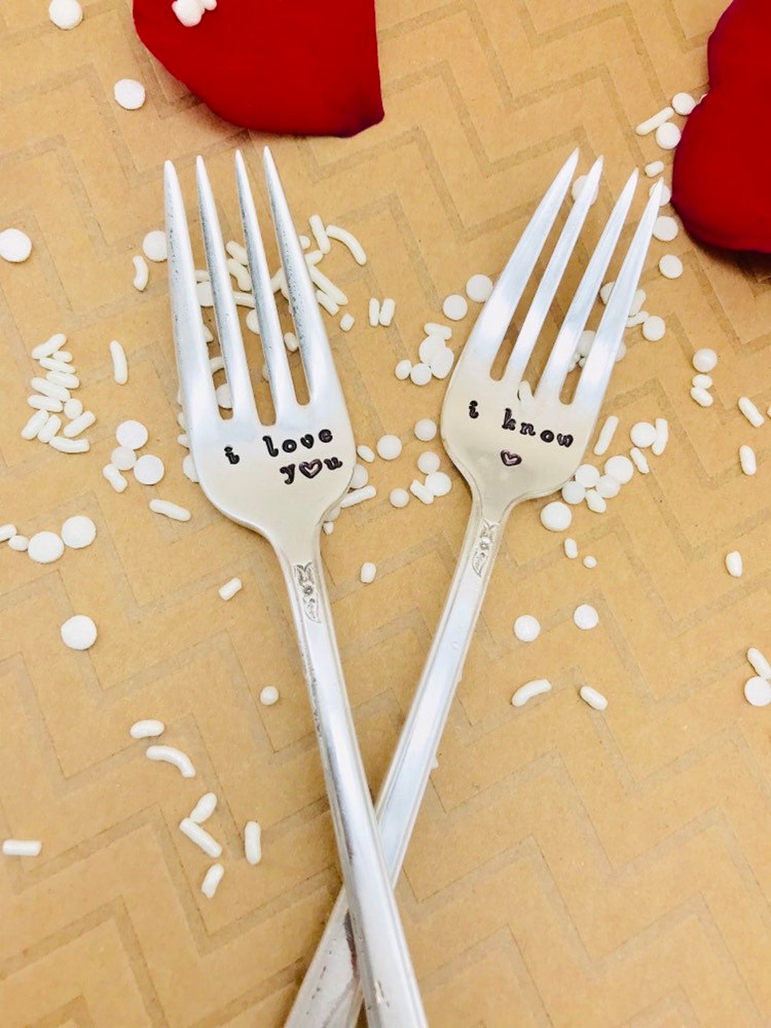 I Love You I Love You More Couples Spoon Set – Hand Stamped Vintage ...