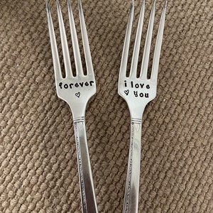 I Love You Forever Forks - Wedding - Anniversary Gift - Couples Gift ...