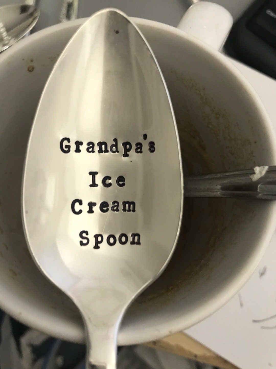 Grandpas Ice Cream Spoon Silver Plated, Father's Day Gift, Gift for ...
