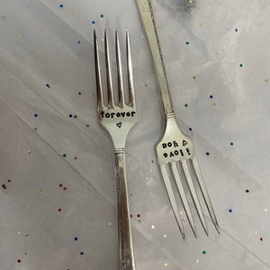 I Love You Forever Forks - Wedding - Anniversary Gift - Couples Gift ...