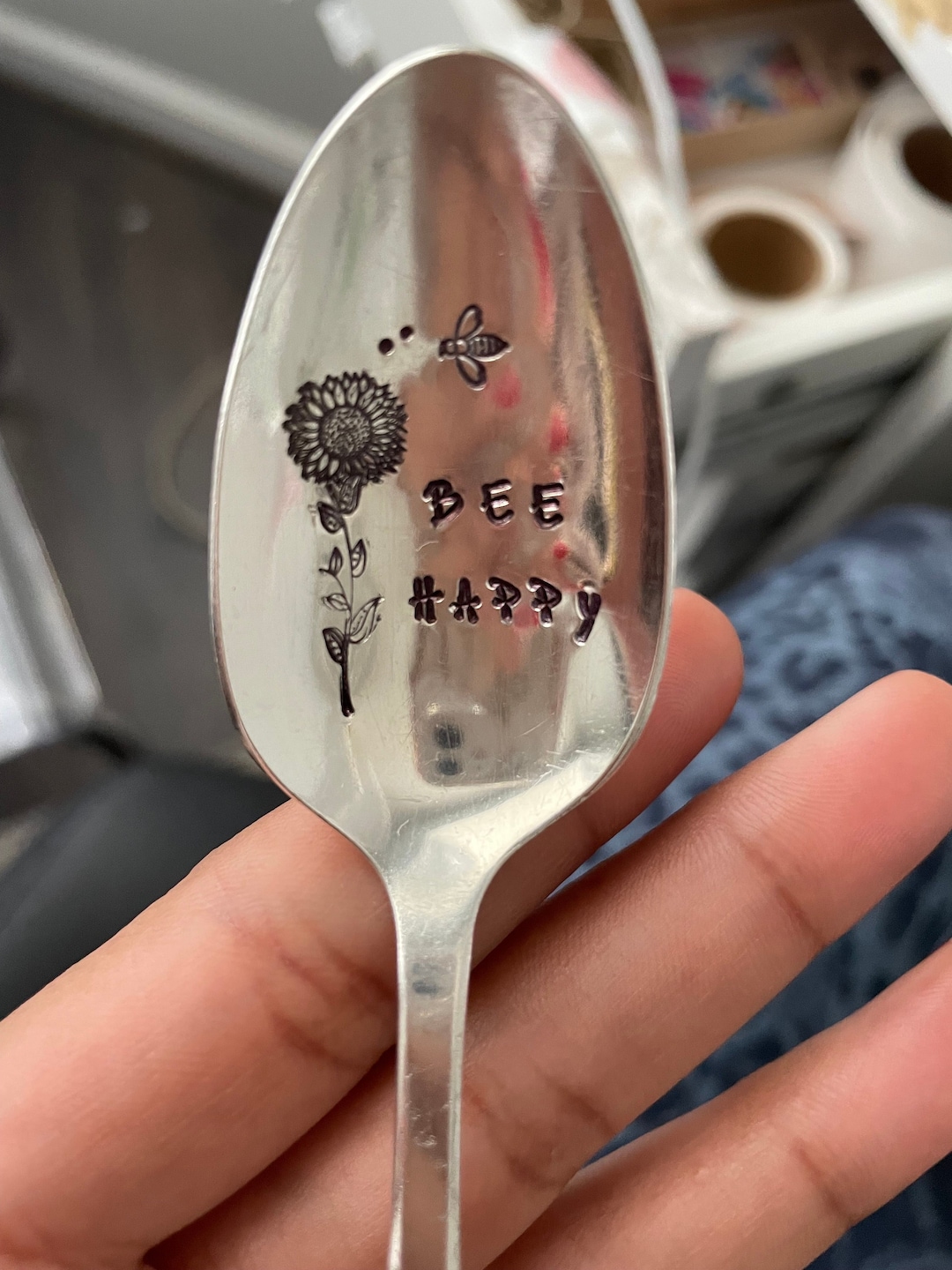 Bee Happy Teaspoon, Coffee Spoon , Ice Cream Spoon , Breakfast Spoon ...