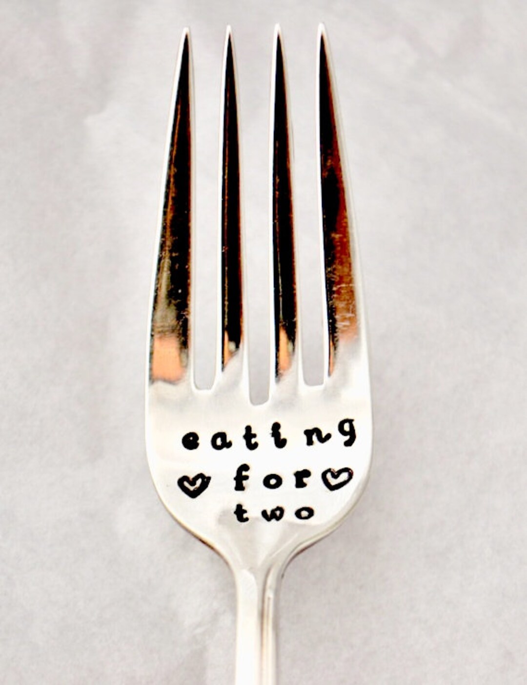 Eating for Two - Custom Hand-stamped Fork Perfect for Baby Showers ...