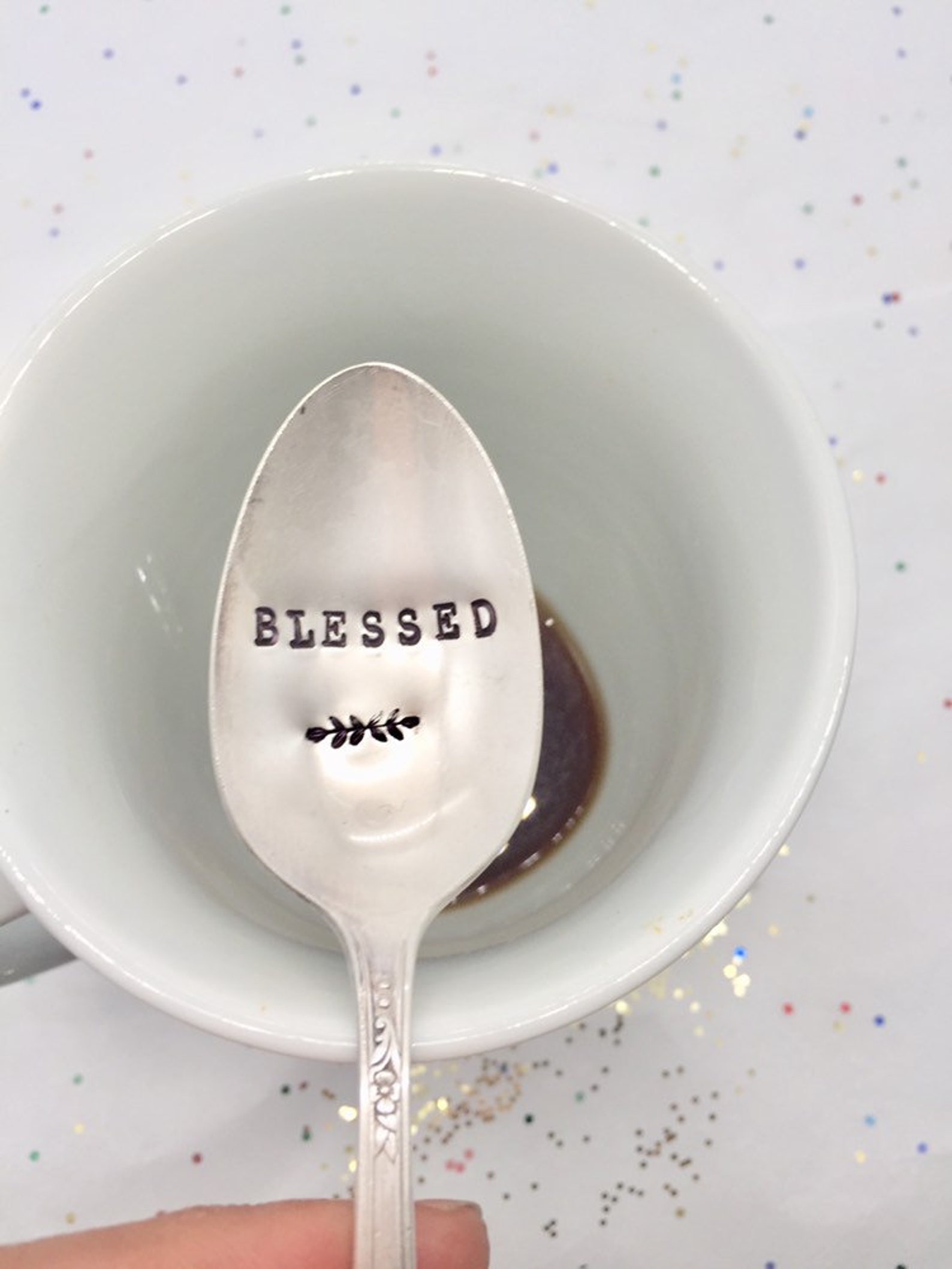 Blessed Teaspoon Hand Stamped Vintage Spoon Inspiring - Etsy
