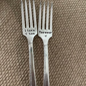 I Love You Forever Forks - Wedding - Anniversary Gift - Couples Gift ...