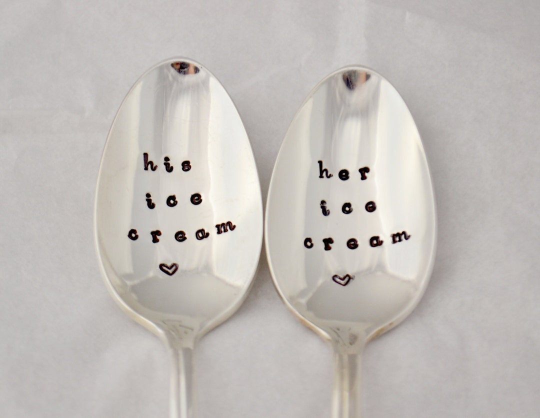 His & Hers Ice Cream Spoons – Couples, Bridal Shower, Wedding ...
