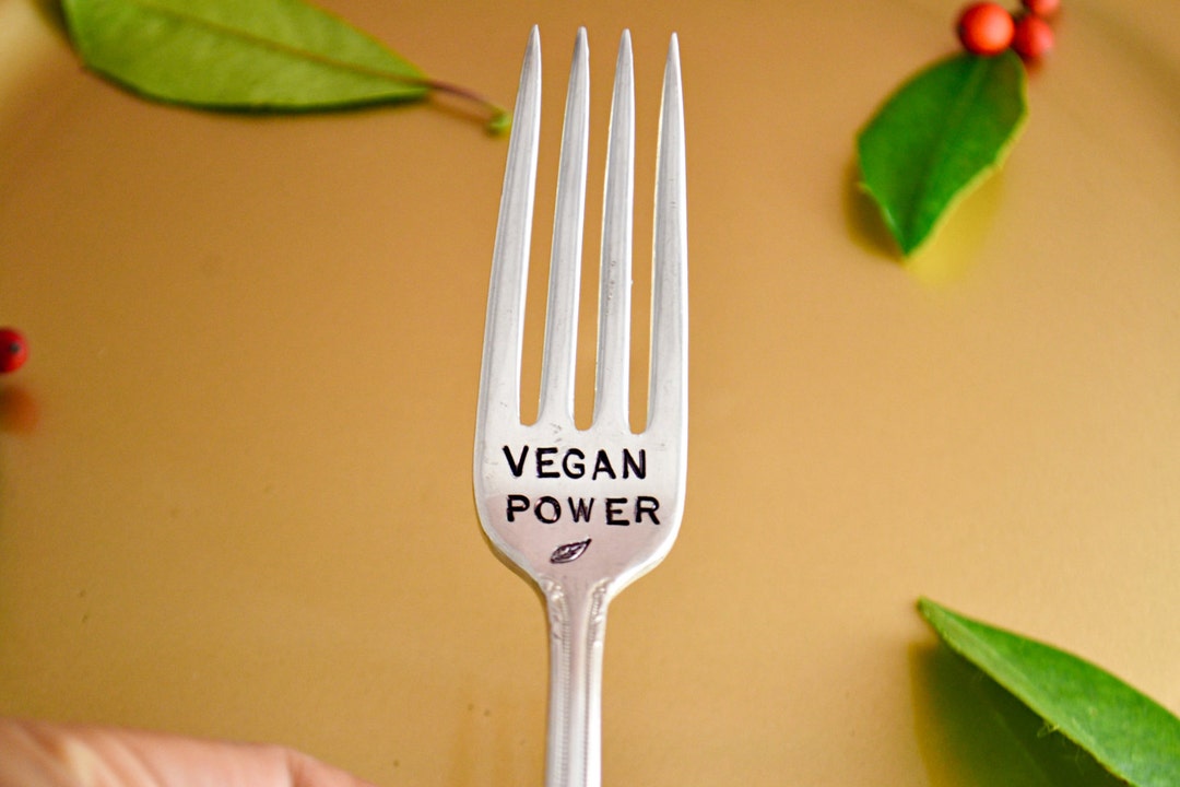 Vegan Power Fork: Hand-stamped Gift for Vegans and Foodies. - Etsy