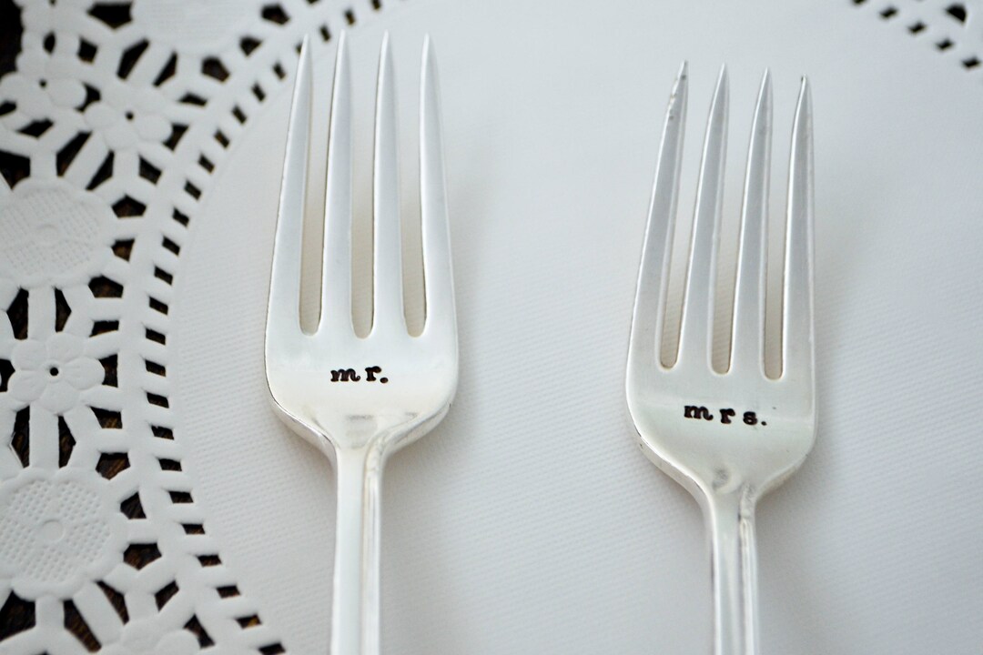 Custom Wedding Forks - Cake Forks - Wedding Forks - Hand Stamped ...