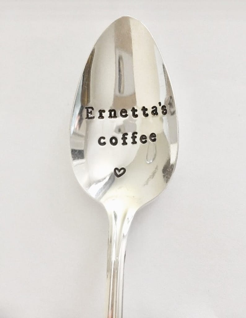Personalized Coffee Spoon Silver Plated Hand Stamped - Etsy