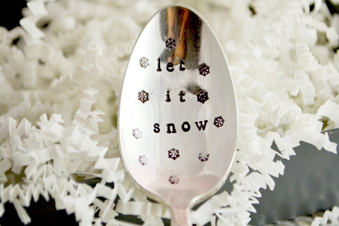 Let It Snow Coffee Spoon Snowflakes Spoon Vintage Silver - Etsy
