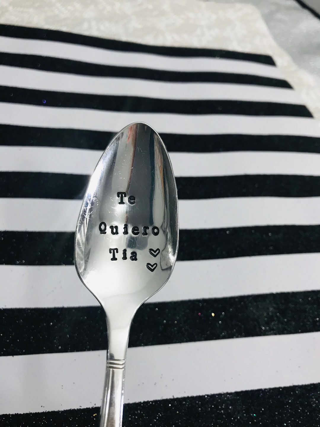 Te Quiero Tia Spoon - Hand Stamped Vintage Teaspoon, Aunt Gift - Etsy