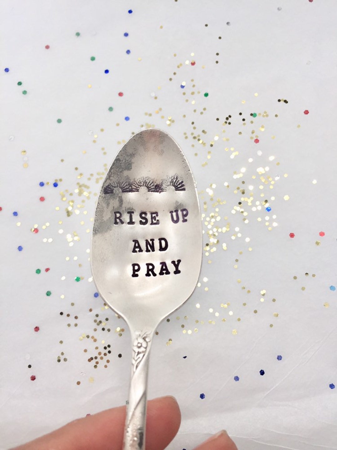 Rise up and Pray Spoon - Teaspoon or Tablespoon - Hand Stamped - Tea ...
