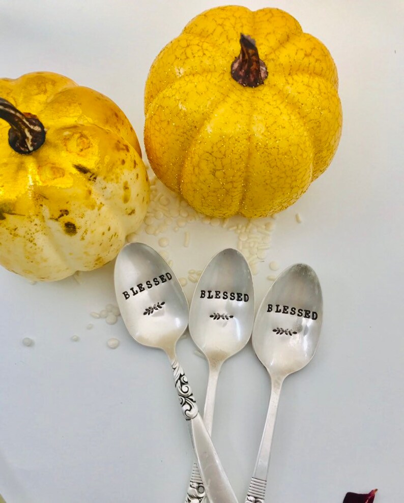 Blessed Teaspoon Hand Stamped Vintage Spoon inspiring | Etsy