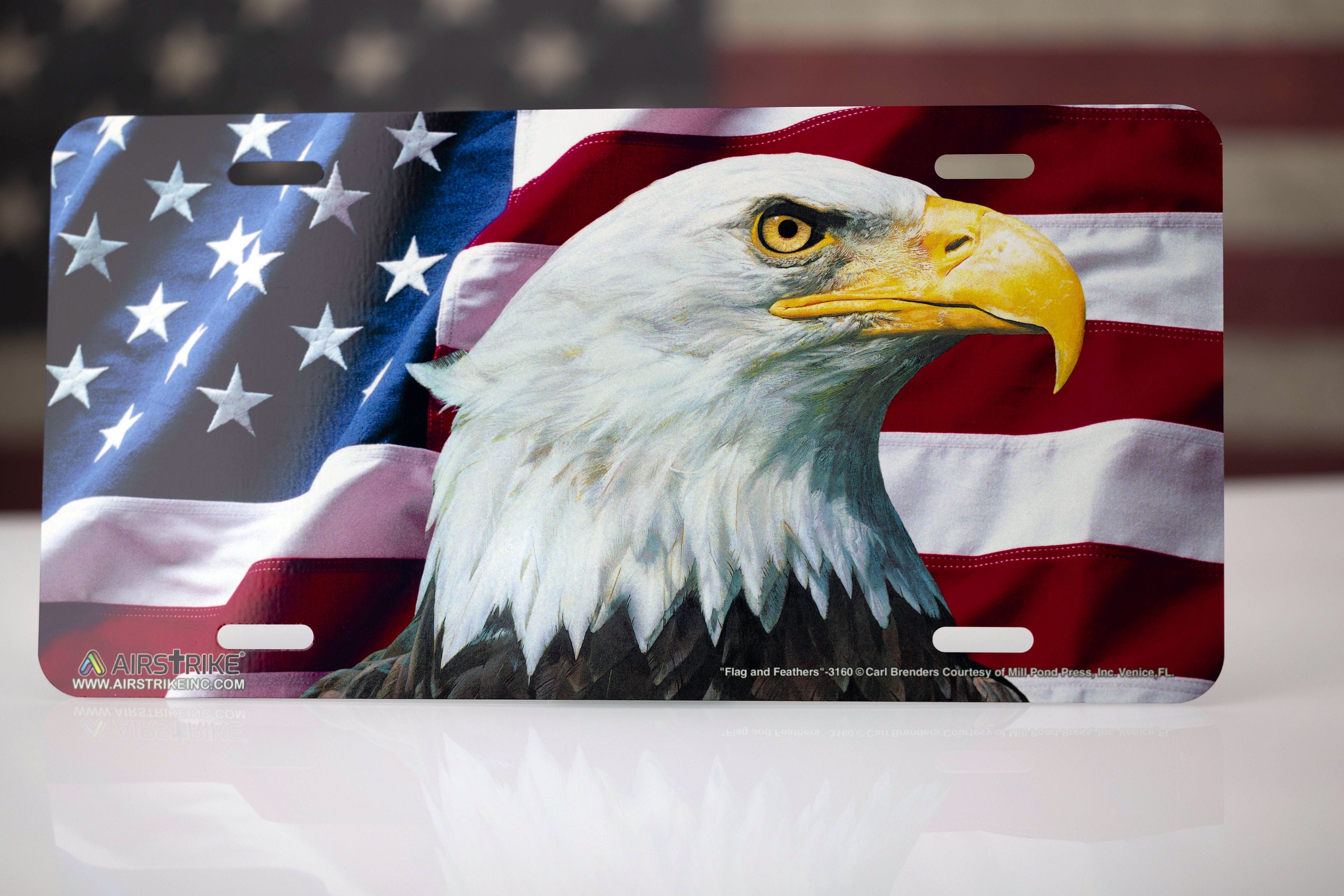 3160-”patriotic Power”-american Flag and Bald Eagle Decorative License ...