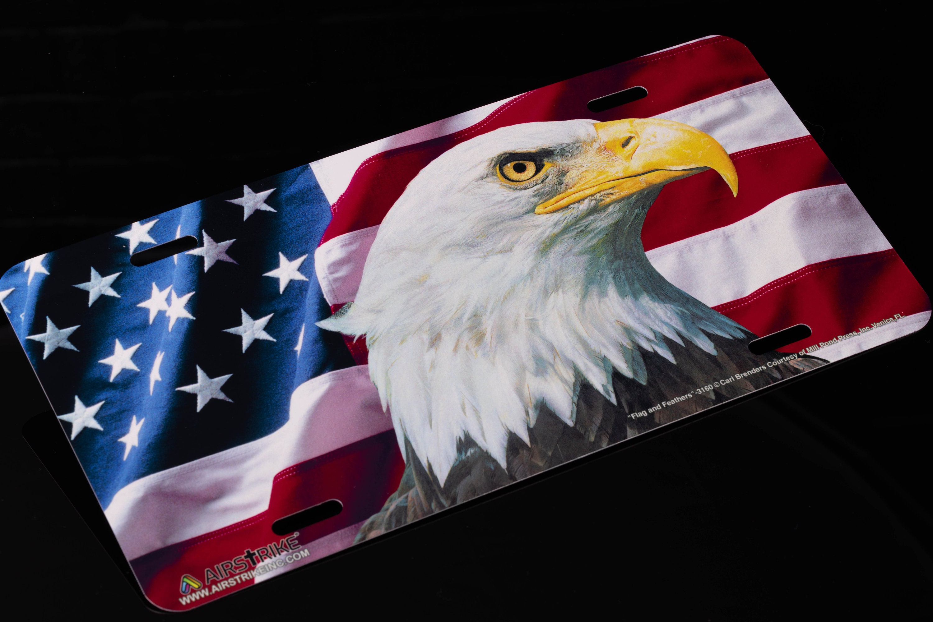 3160-”patriotic Power”-american Flag and Bald Eagle Decorative License ...