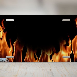 Flames Fire License Plate Orange Flames Fire Car Tag Real - Etsy