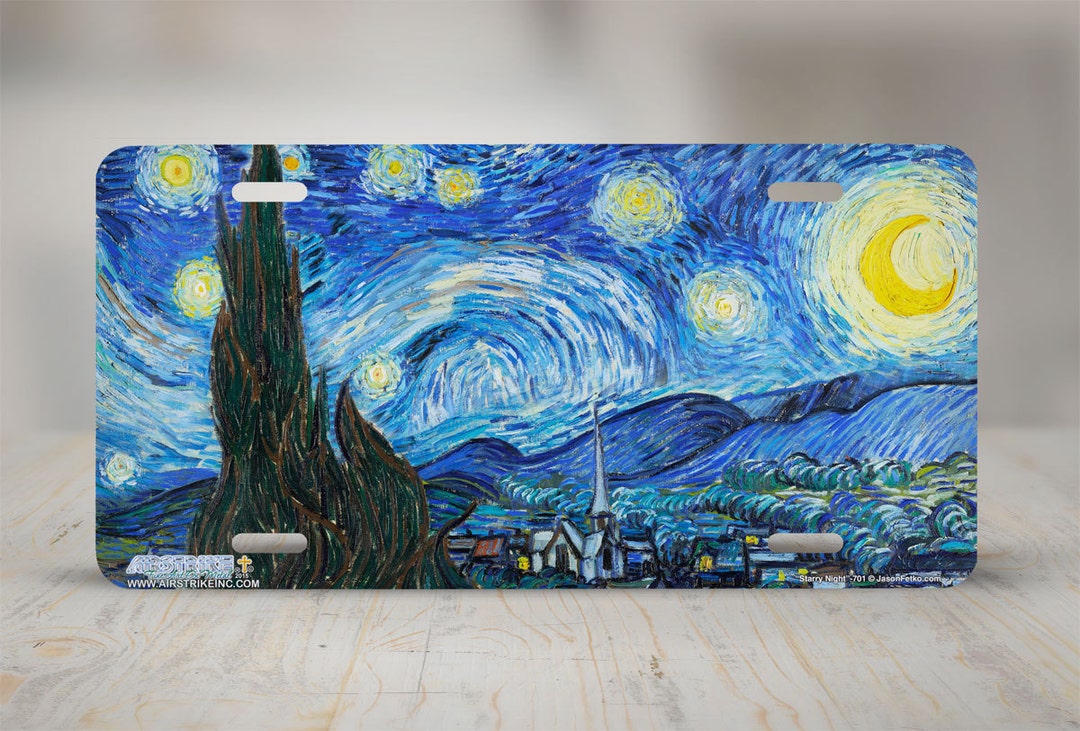 Starry Night License Plate Starry Night Car Tag Vincent Van - Etsy
