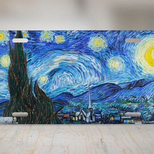 Starry Night License Plate Starry Night Car Tag Vincent Van - Etsy