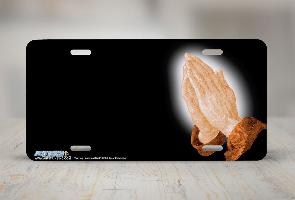 Prayer License Plate Praying Hands Car Tag Pray Front | Etsy