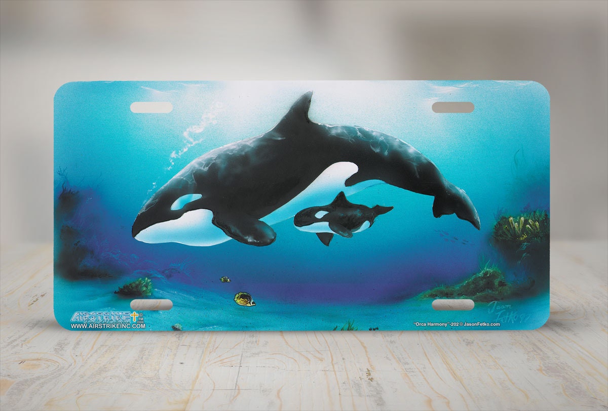 Orca Whales License Plate Orca Whales Car Tag Orca Whales | Etsy