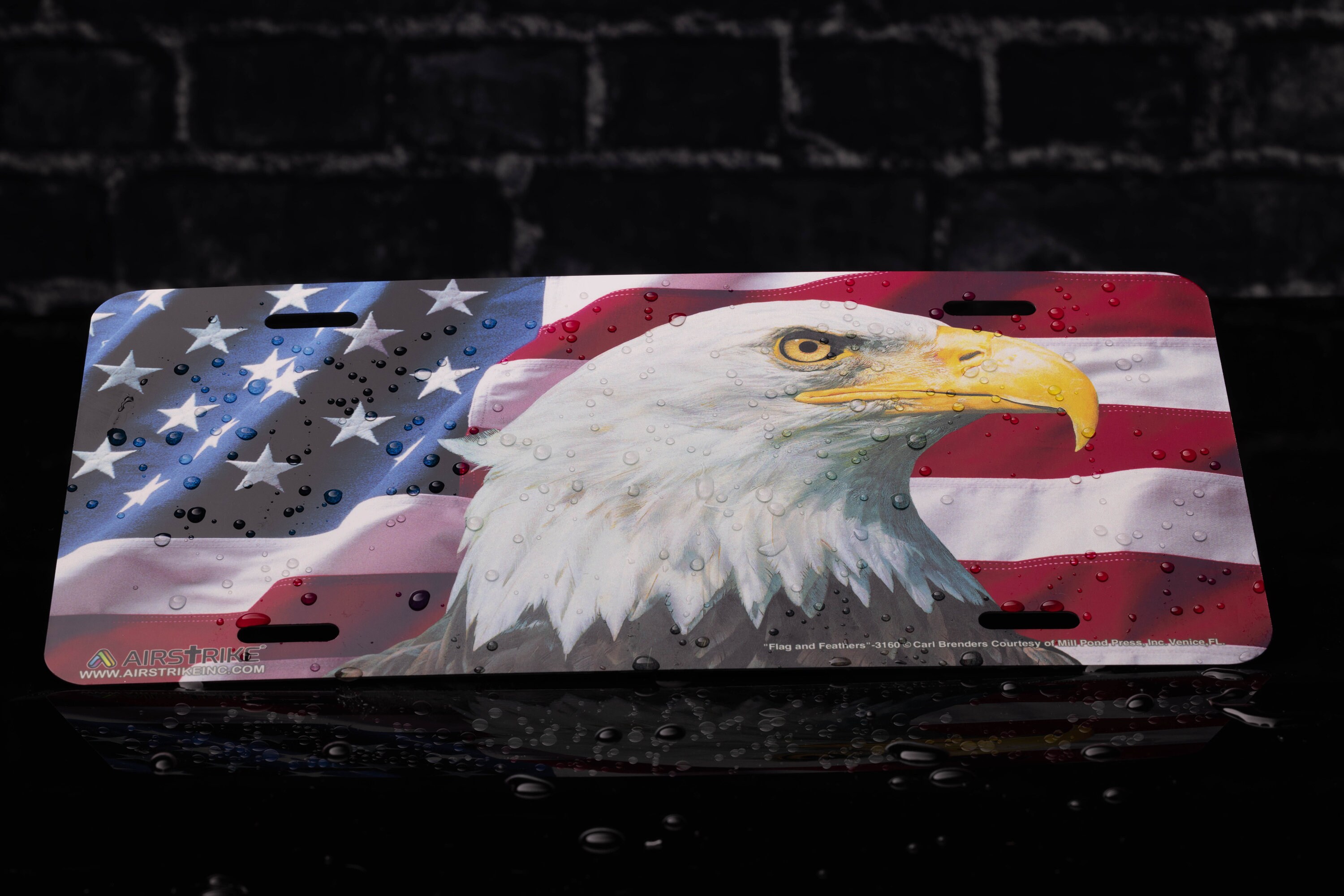 3160-”patriotic Power”-american Flag and Bald Eagle Decorative License ...