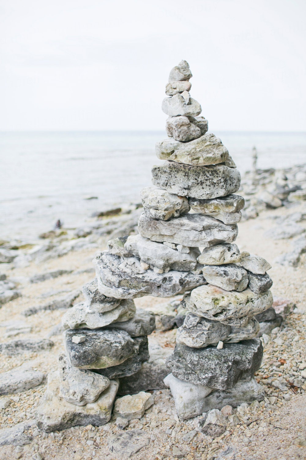 Door County Wisconsin Cave Point Stacked Rocks Beach Lake Photo 8x10 ...