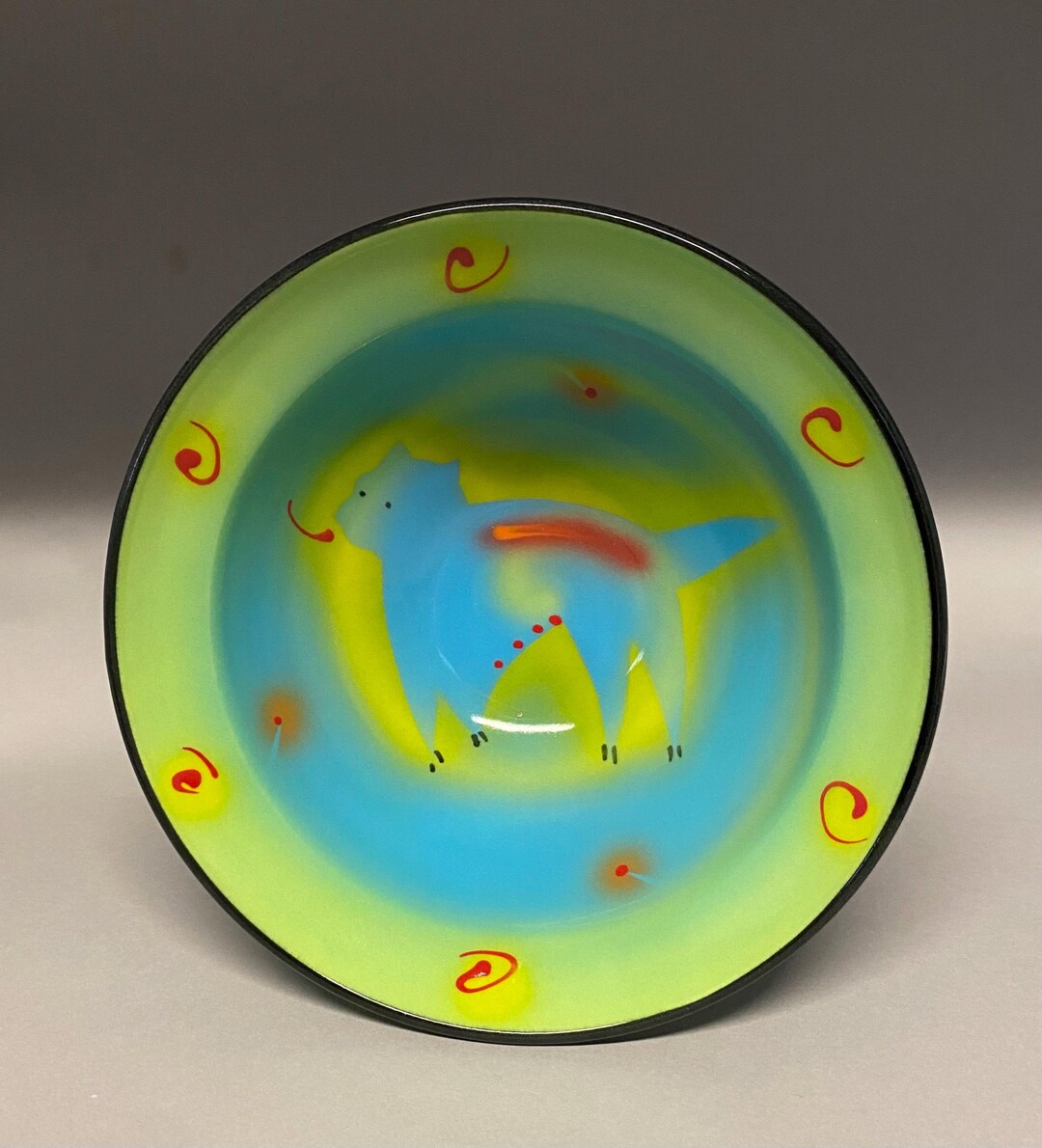 Small Bowl Blue Cat - Etsy