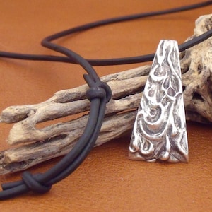 Sterling Silver Pendant Depicting the Element FIRE Adjustable Leather ...