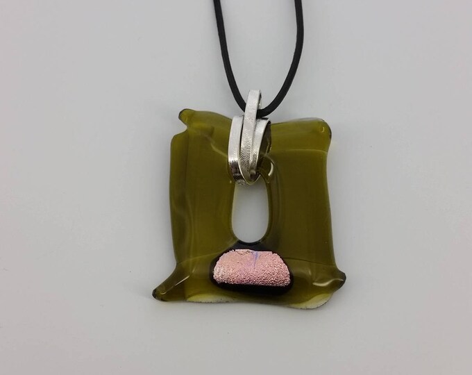 Fused Wine Bottle Glass Neckless – Handmade – Upcycled Wine Bottle ...