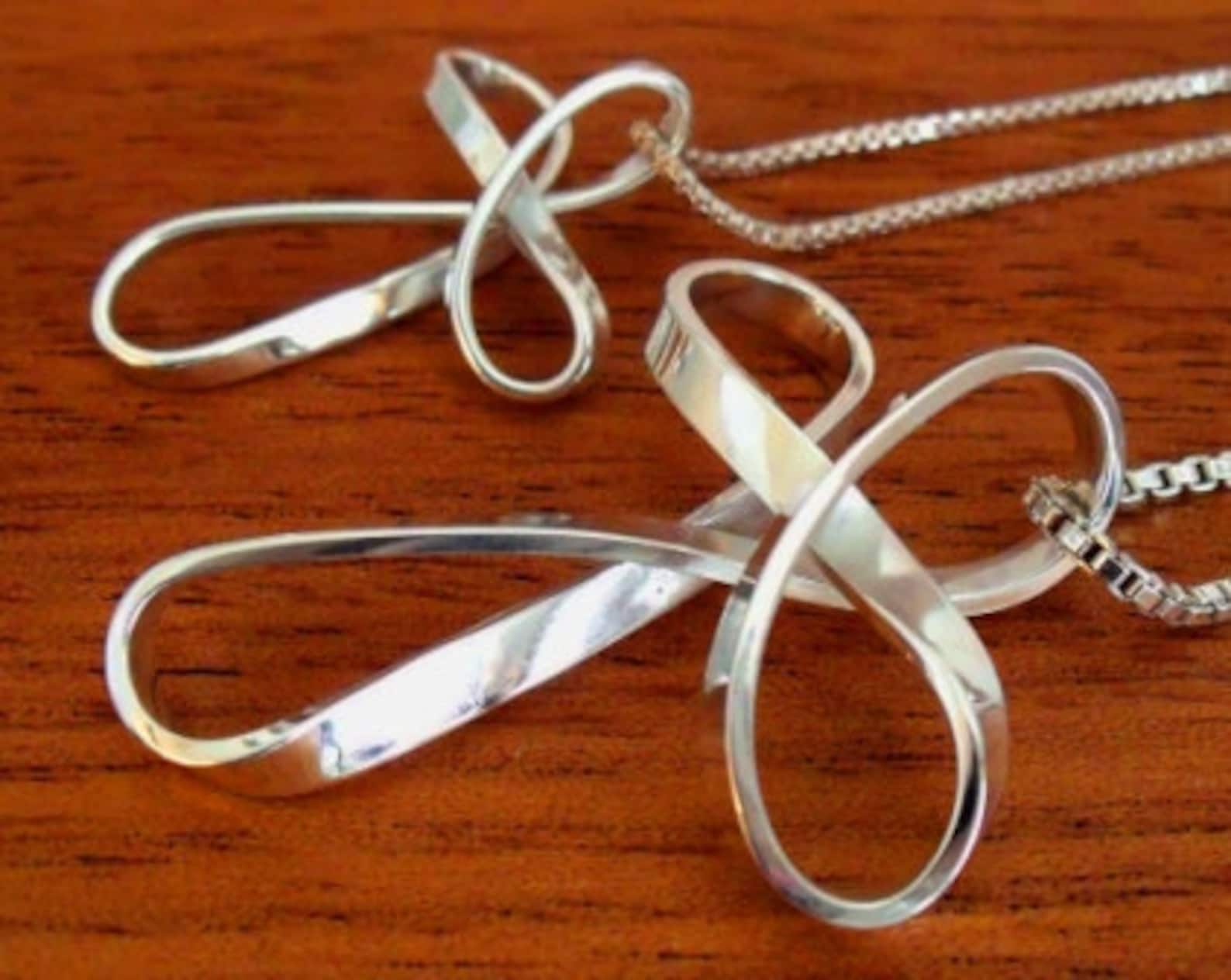 Infinity Cross Pendant of Sterling Silver is Handmade Art Jewelry - Etsy